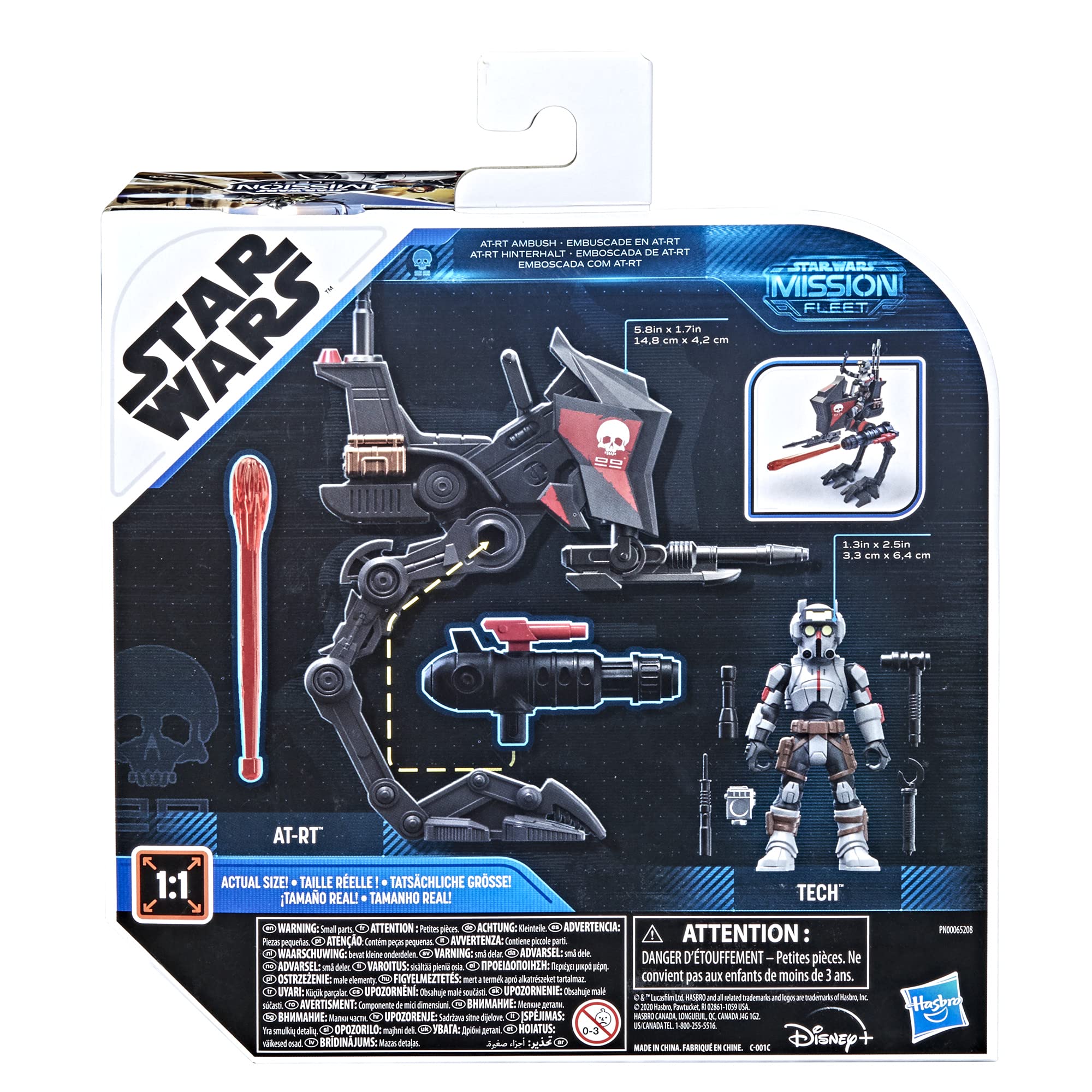 STAR WARS Mission Fleet Expedition Class Tech (Bad Batch) at-RT Ambush 2.5-Inch-Scale Figure and Vehicle Set, Toys for Kids Ages 4 and Up,F1339