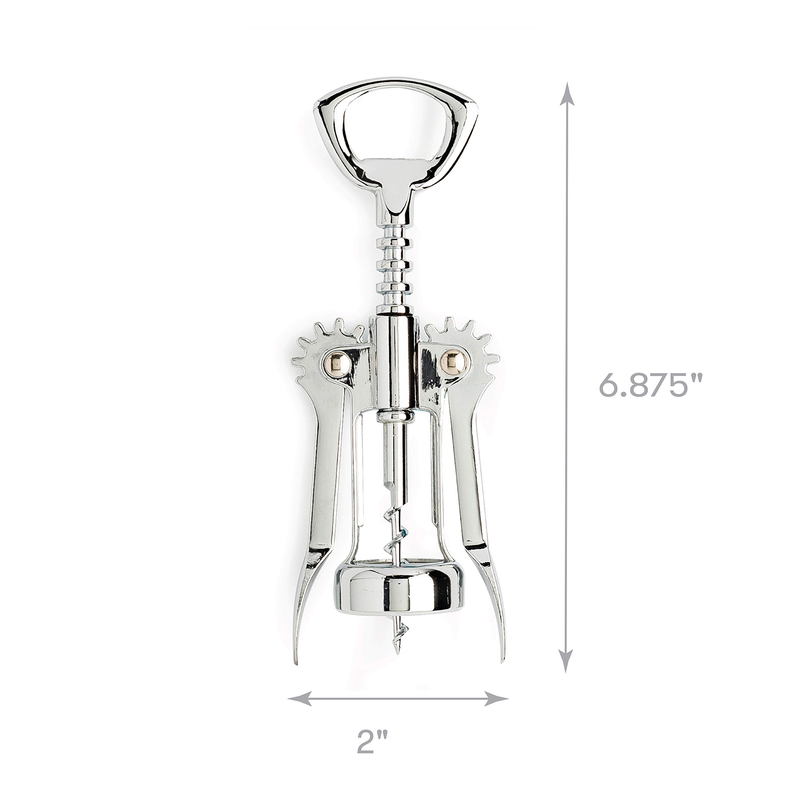 Cooking Light Premium Stainless Steel Wine, Professional and Portable Bottle Opener, All-in-One Winged Corkscrew, Silver