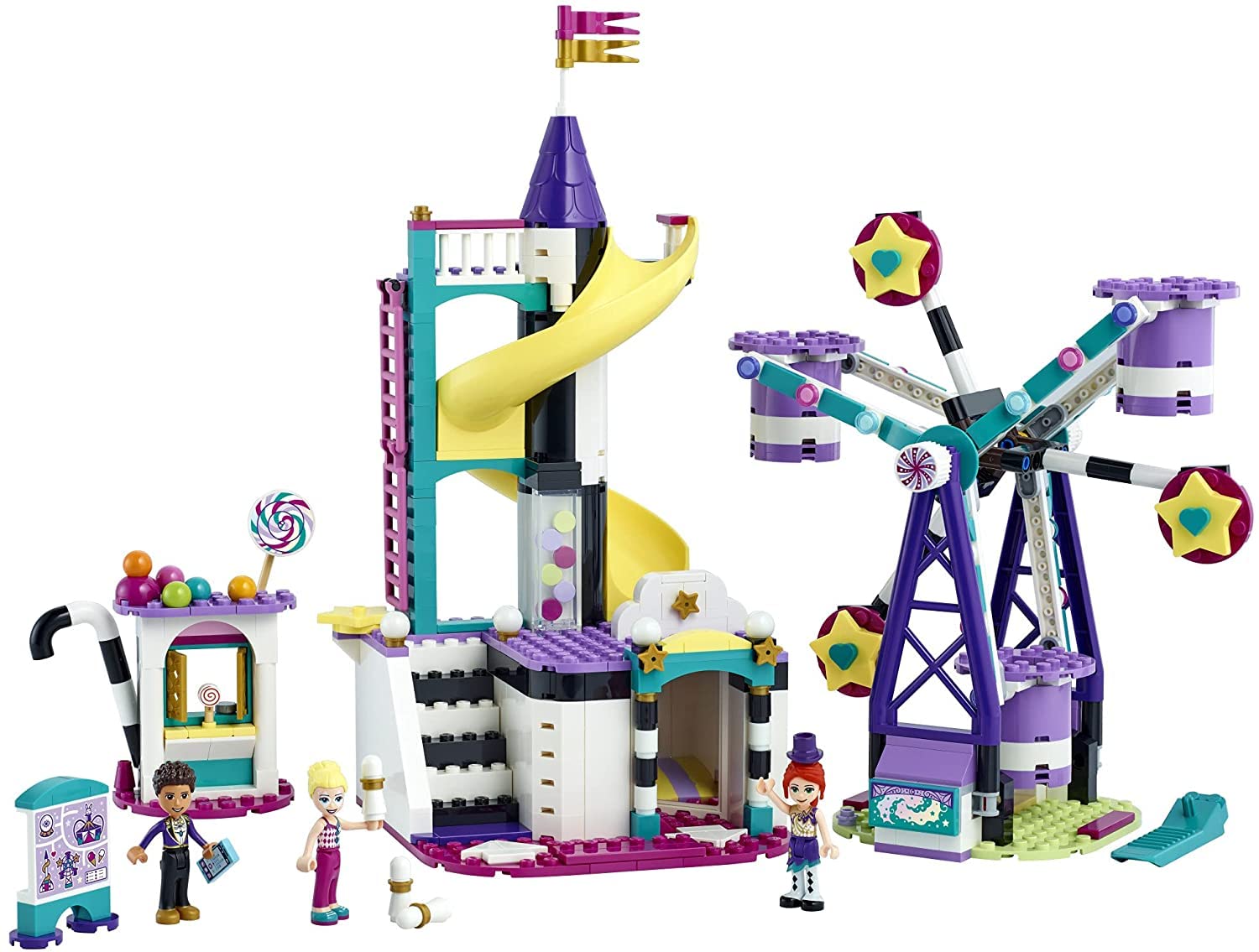LEGO Friends Magical Ferris Wheel and Slide 41689 Building Kit for Kids Theme Park with 3 Mini-Dolls; New 2021 (545 Pieces)