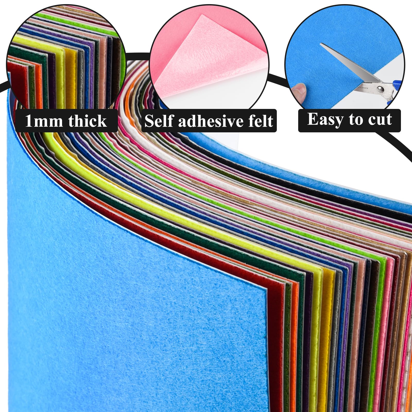 BOUBONI 10PCS White Self Adhesive Felt Fabric Sheets Sticky Felt Sheets for Craft Supplies Art Home Making(8.3" x 11.8"/20 x 30cm)