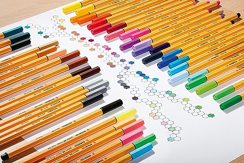 Fineliner - STABILO point 88 - Wallet of 40 - Assorted colors