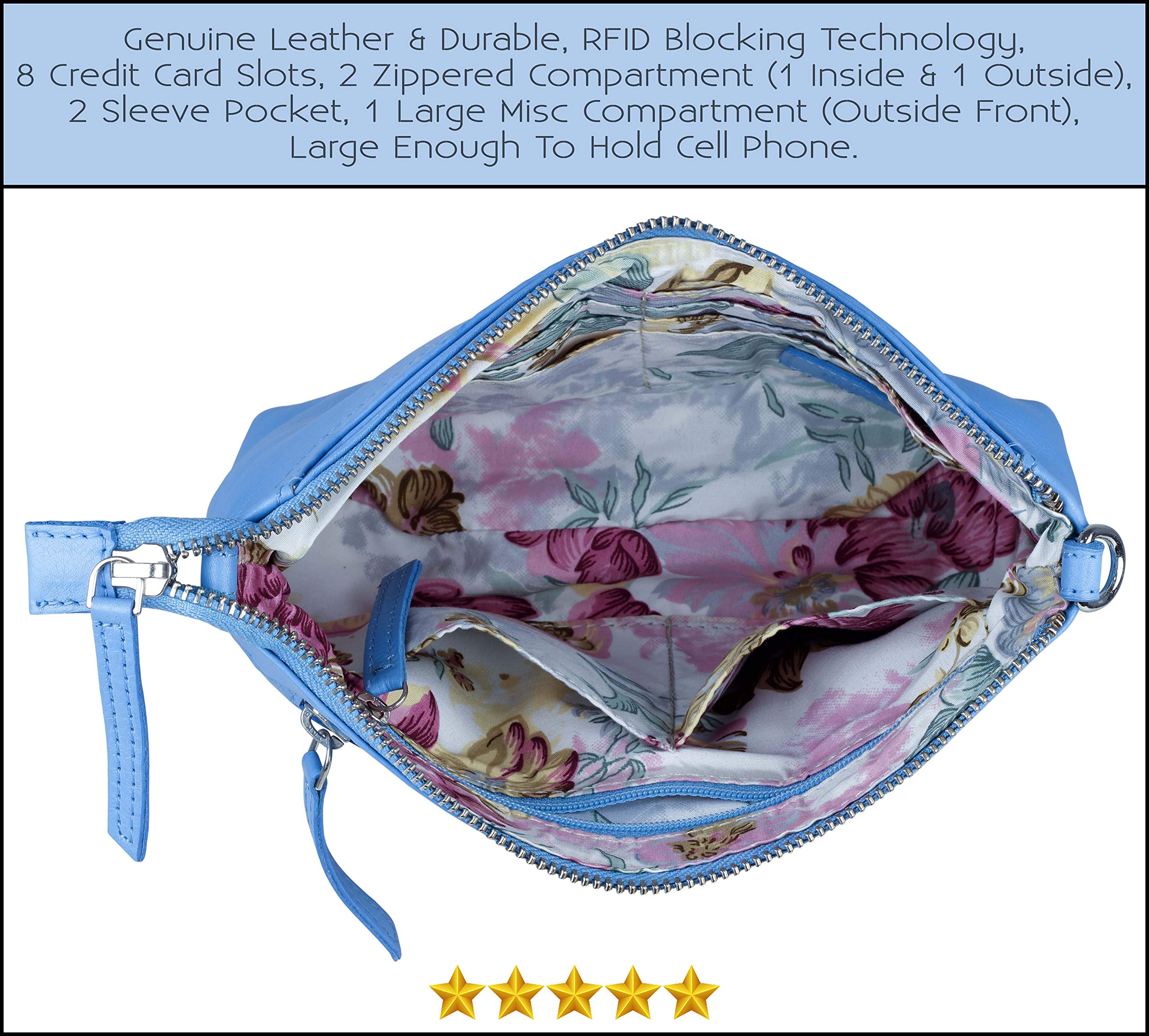 Mou Meraki Genuine Leather Crossbody Purse and Handbags - Crossover Bag Over the Shoulder Women