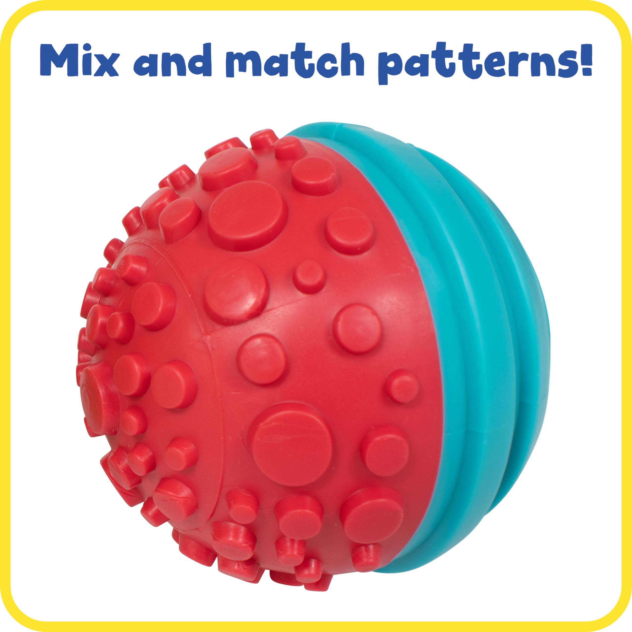 READY 2 LEARN Paint and Dough Texture Spheres - Set of 4 - Ages 2 + - Mix and Match Sensory Fidget Toys for Toddlers - DIY Textures and Patterns, red, Blue, Orange, Green