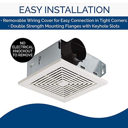 Broan-NuTone 688 Ceiling and Wall Ventilation, 50 CFM 4.0 Sones, White Bath Fan
