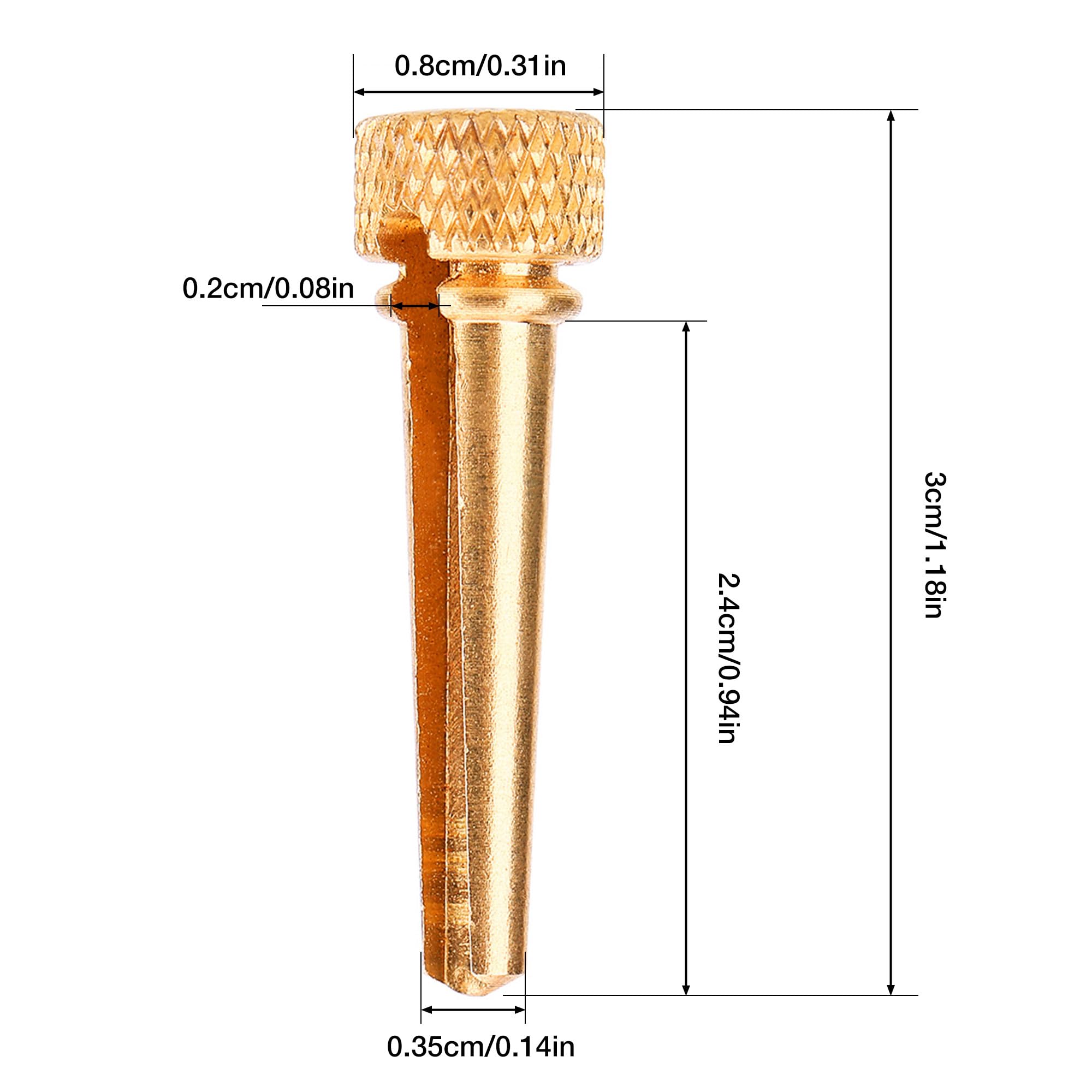 Tbest 6Pcs Guitar Bridge Pins,Brass Bridge Pins for Acoustic Guitar Bridge Pins- Endpin Inlaid Abalone Dot Acoustic Guitar Replacement Parts(Rose Gold)
