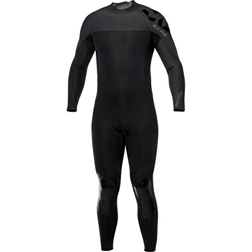 BARE 5MM Revel Men's Full Wetsuit | Combines Comfort and Flexibility | Made from a Blend of Neoprene and Laminate | Designed for All Watersports Including Scuba Diving and Snorkeling | Grey MLS