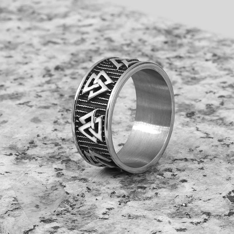 Viking Men Odin Valknut Forging 316L Stainless Steel Ring Pagan Punk Nordic Amulet Biker Jewelry