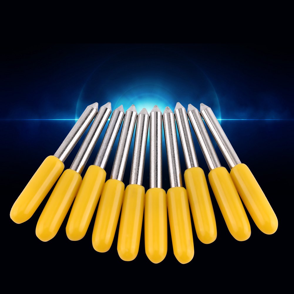 Cutter Blades 10pcs Precision Cutter Plotter Cutting Blades Cemented Carbide Blade Craft Cutter for Vinyl Cutting 30 deg 45 deg 60 deg(30°)