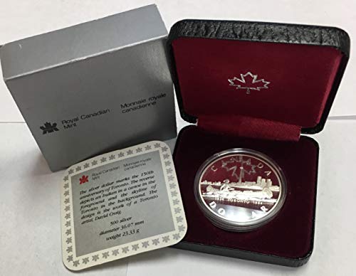 CA 1984 Canada 150th Anniversary of Toronto Silver Dollar in Original Packaging and COA Proof
