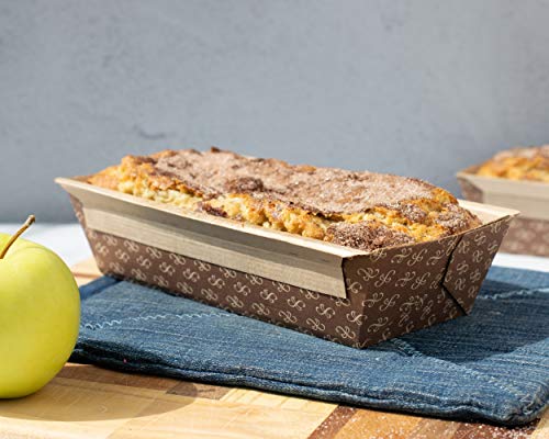 JA Kitchens Disposable Bread Loaf Pans for Baking - 7 x 3.5 x 2 Inches - Medium Kraft Paper Bread Pan - SET of 32