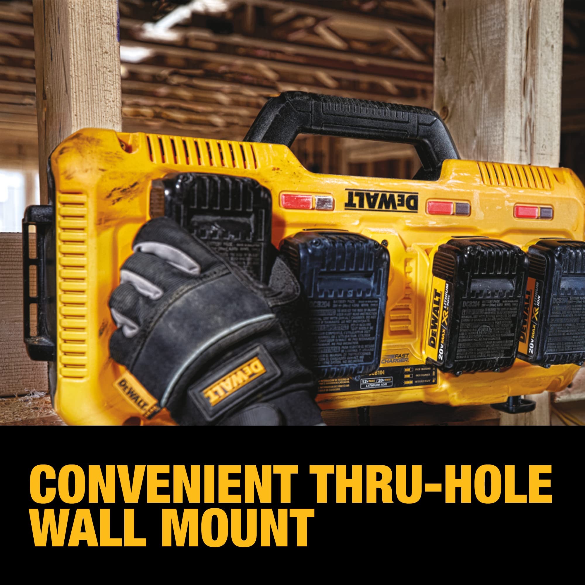 DEWALT 20V MAX Battery Charger, 4-Ports, Simultaneous Charging for 12V and 20V Max Batteries (DCB104)