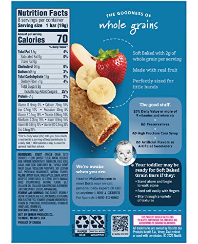 Gerber Graduates Cereal Bars STRAWBERRY BANANA - 5.5oz. (Pack of 4)