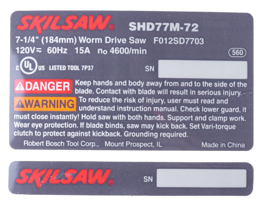 Bosch Parts 1619X02062 Nameplate