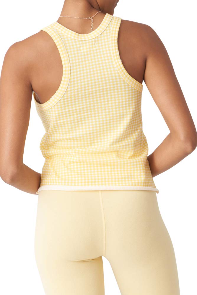 Bandier x Sincerely Jules_The Willow Scoop Neck Tank Vintage Yellow Gingham-2X