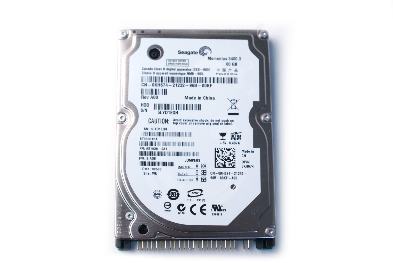 Seagate Momentus 5400.3 80GB UDMA/100 5400RPM 8MB 2.5" IDE Hard Drive