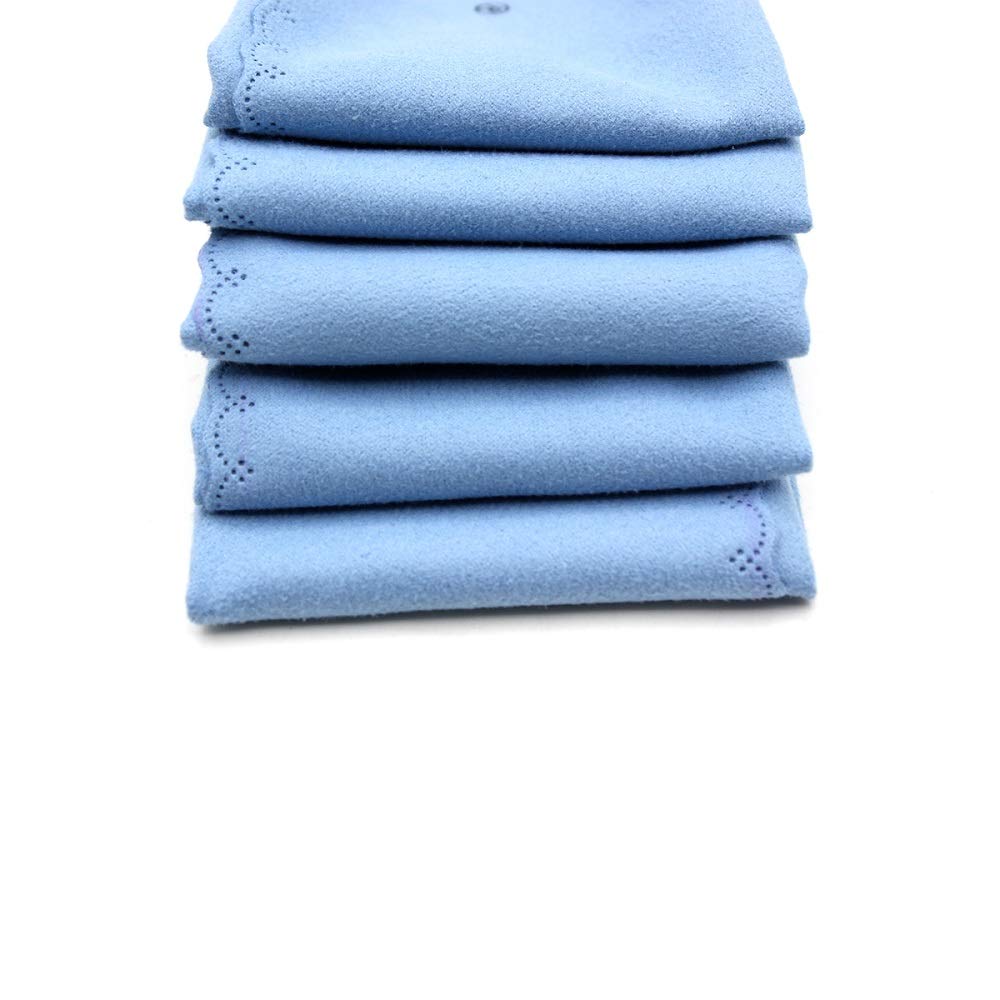 Mowind 5pcs Microfiber Polishing Cleaning Cloth for Musical Instrument Guitar Piano Violin Sax Clarinet Flute Universal