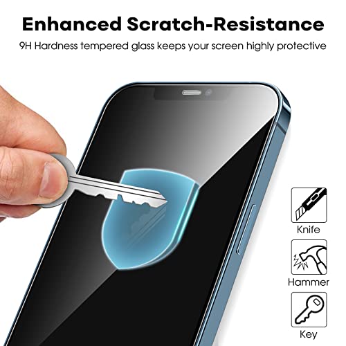 JETech Full Coverage Screen Protector for iPhone 12 Pro Max 6.7-Inch, Tempered Glass Film with Easy Installation Tool, Case-Friendly, HD Clear, 3-Pack