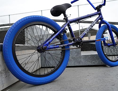 Elite BMX 18", 20" & 26" Model Freestyle Bike - 3 Piece Crank (20", Blue Demon)