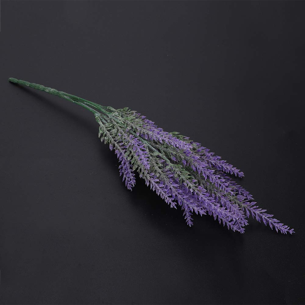 Tyenaza Artificial Lavender Flowers Plants, Faux Shrubs Plastic Plants for Home Garden Party Decor(Purple)