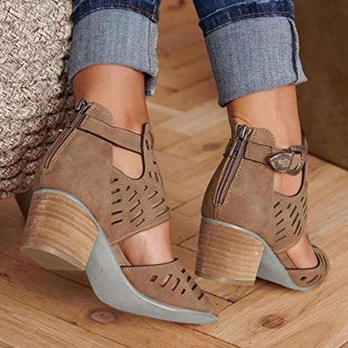 Lace Up Sandals, Sandals for Women, Women's Mindra Espadrille Wedge Sandal Women's Bold Buckles Studded Wedge Sandal Brown