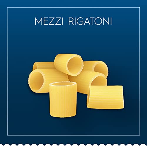 Barilla Mezzi Rigatoni Pasta, 16 oz. Box - Non-GMO Pasta Made with Durum Wheat Semolina - Kosher Certified Pasta
