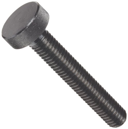 Steel Thumb Screw, Black Oxide Finish, Knurled Head, Flat Point, 7/16" Length, Fully Threaded, #6-32 UNC Threads, Made in US (Pack of 5)