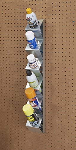 Vertical Space Saving Aerosol Spray Paint Can Storage System Rack Shelf Organizer - Made in USA - Garage Home Workshop - Wall Mounted - Holds 6 Cans