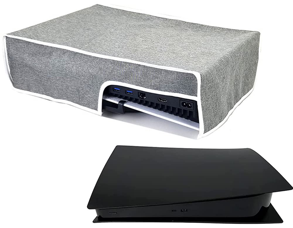 UCARE Dust Cover Compatible with Sony PS5 Console, Waterproof Dustproof Protector Storage Covers Replacement for PlayStation 5 Console Digital & Disk Version (Grey-A)