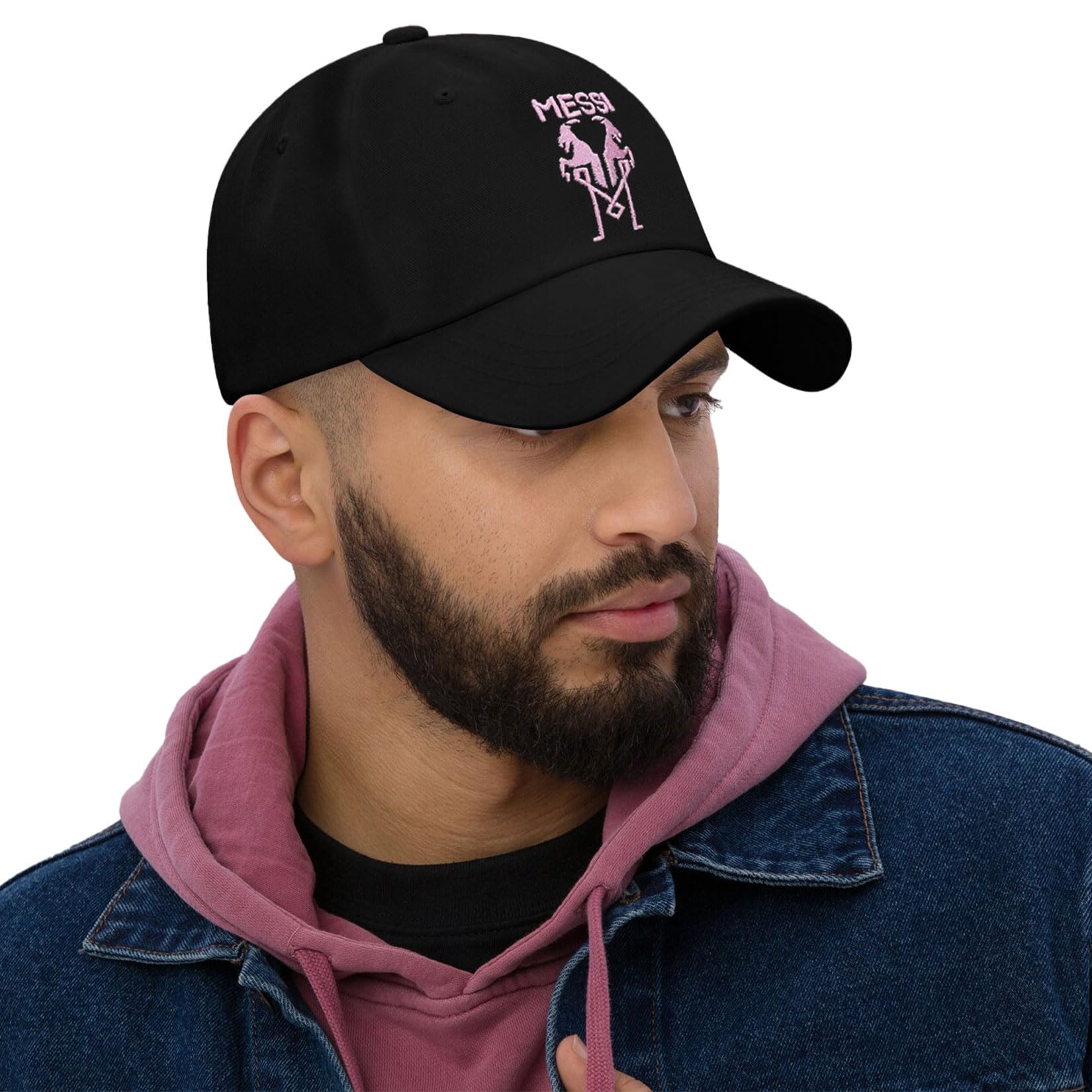 CHAMPSEER Miami 10# Baseball Cap Goat Soccer Player 3D Embroidered Logo Unisex Baseball Hat, One Size, Fast 3-Day Delivery Black