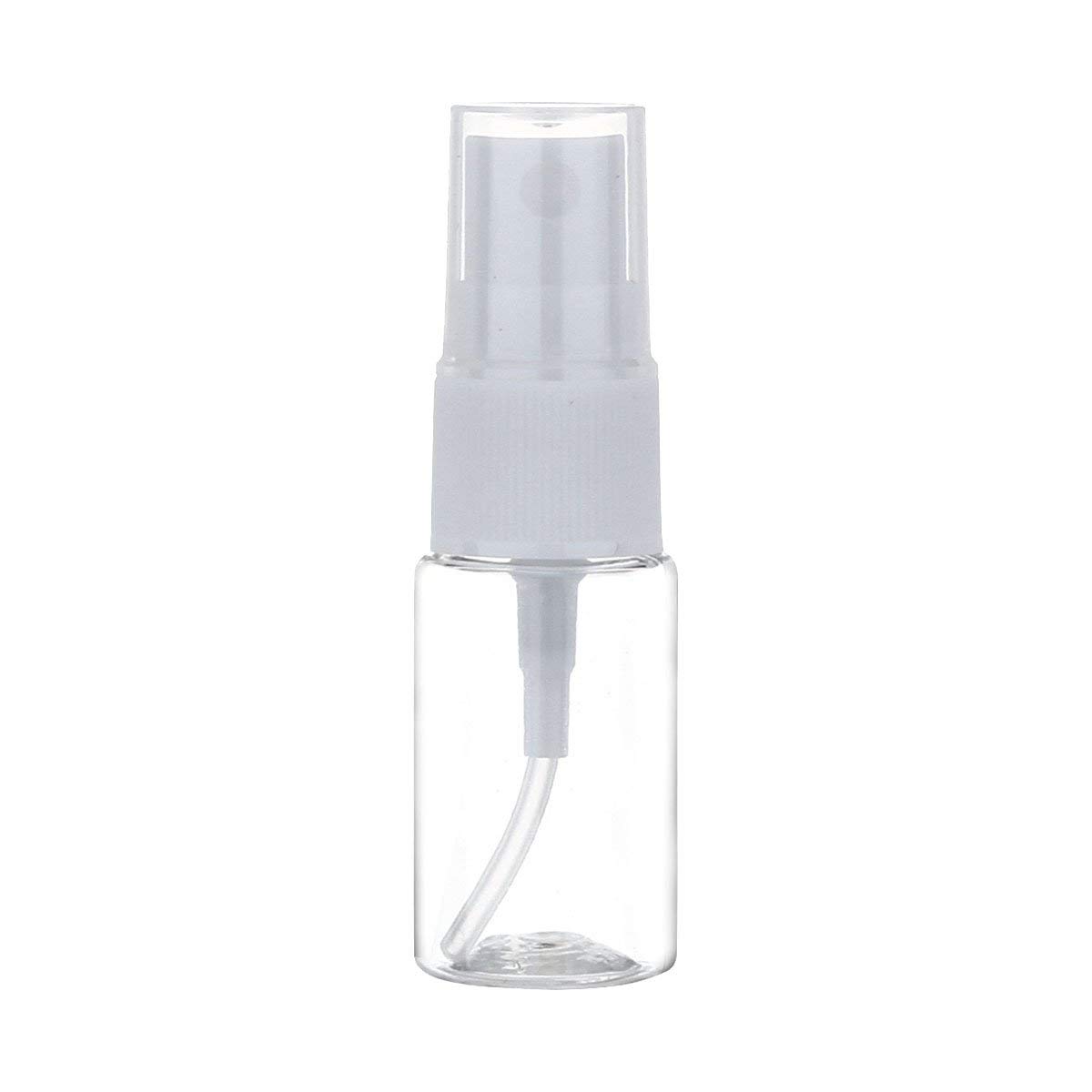 waka 12 Pack 0.35oz/10ml Empty Small Spray Bottle, Clear Plastic Fine Mist Mini Spray Bottle for Travel, Cleaning, Essential Oils, Perfume + Microfiber Cleaning Cloth