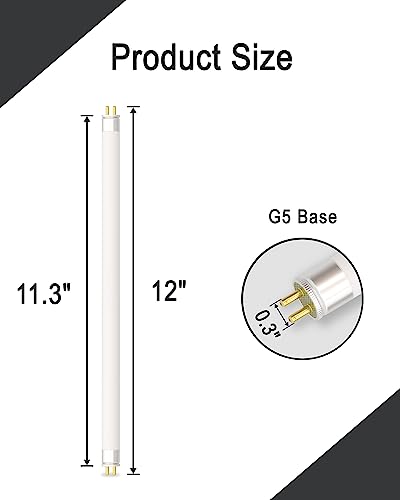 Dichroma 4 Pack T5 8W Replacement Bulb for Faicuk WS108 Wall Sconce Fly Light Trap, 12 Inch F8T5/BL UVA Fluorescent Led Bug Zapper Bulbs