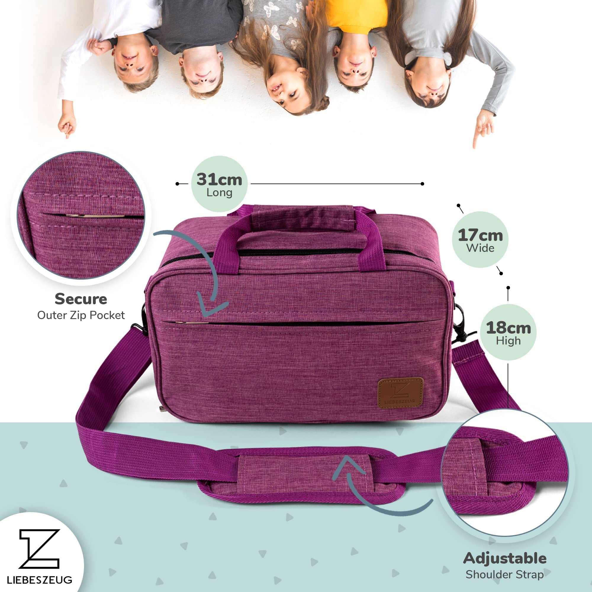 Liebeszeug – Carrying Case for Toniebox Starter Set | Compact Tonies Storage Travel Bag | Fits Tonie Box, Creative Tonie Figures & Characters, Charger, Headphones & More | Designed in Austria
