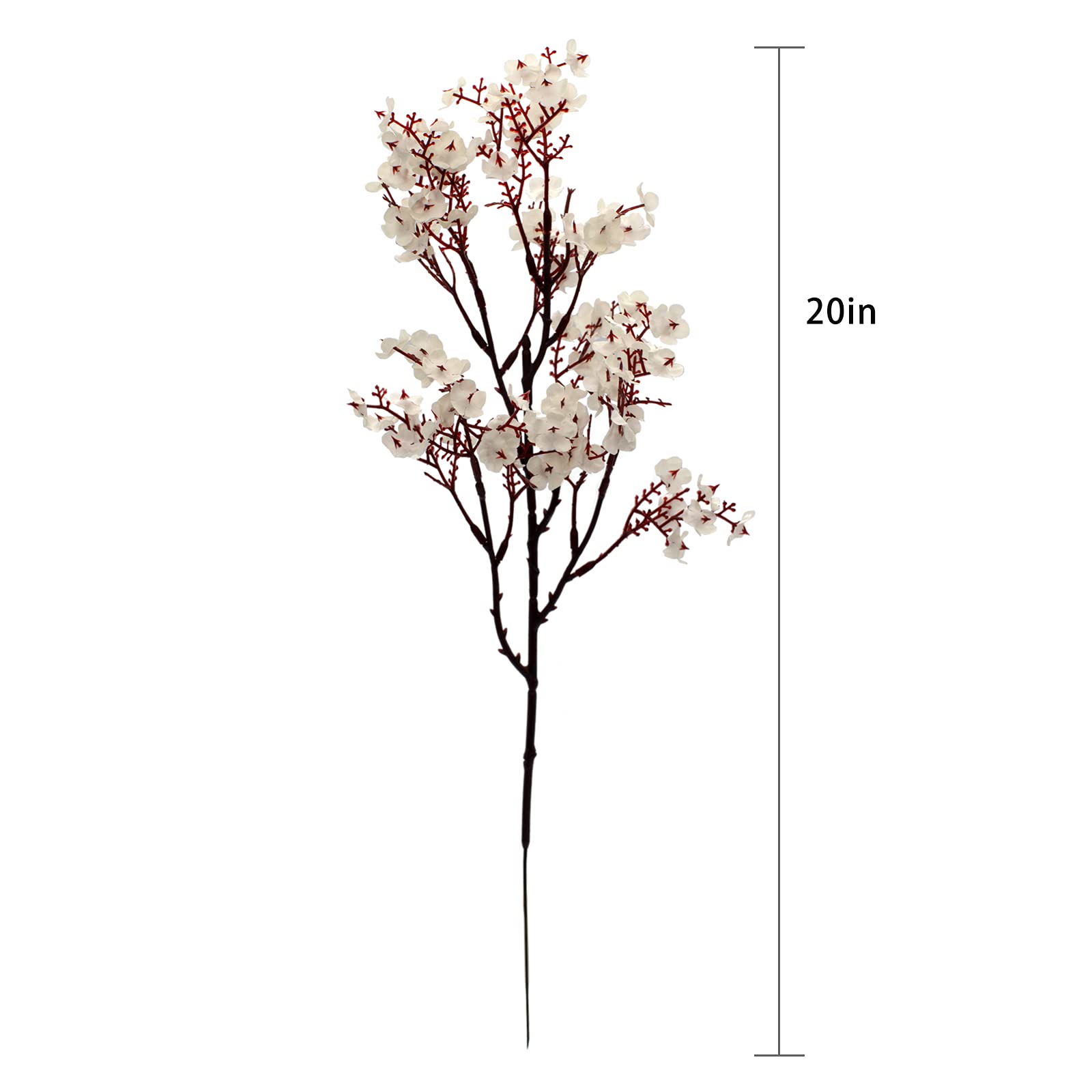 UD Babys Breath Artificial Flowers 8 Bundle Real Touch Fake Gypsophila Plastic Silk Flowers for Home DIY Garden Decor Wedding Party (White)