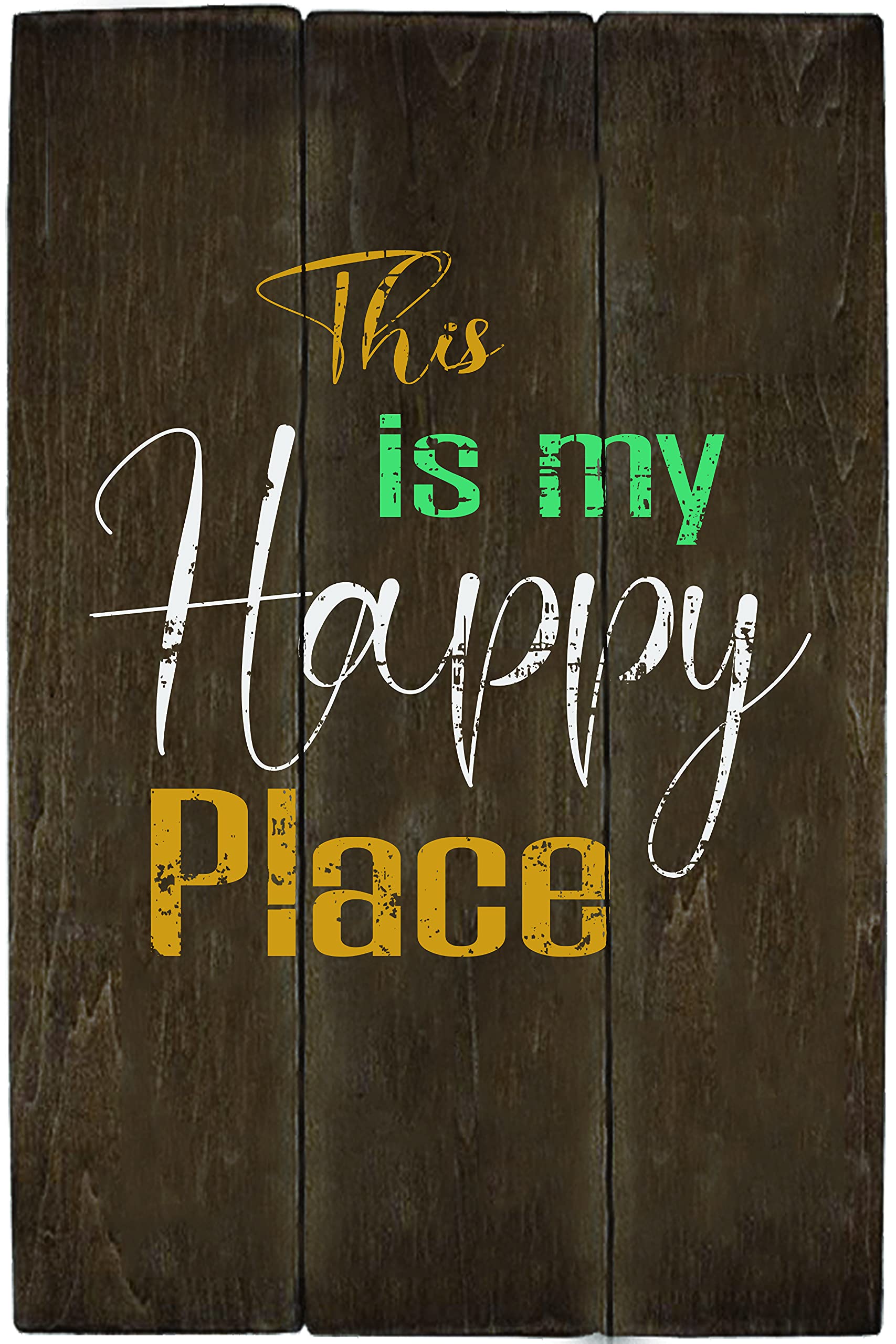 SACOINK This is My Happy Place - Kitchen Porch Wall Decor Metal Sign, Vintage Lake Cabin Art Door Decorations My House Our Sweet Home Garden Farmhouse Gift, 8x12 Inch