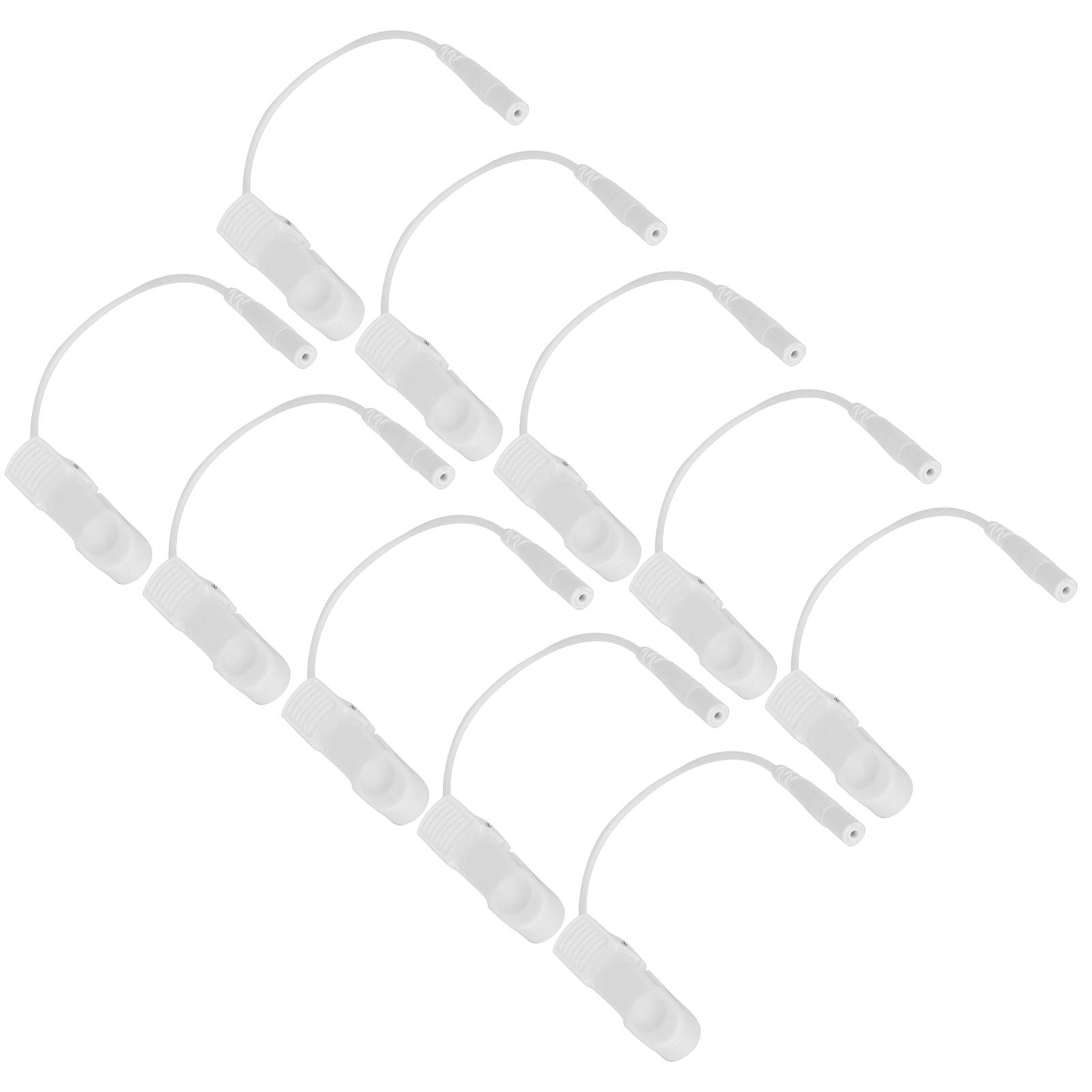 GOTOTOP Electrode Connection Cable, 10pcs 2.0mm Ear Clip Electrode Connecting Wires Pin Snap Connecting Cable for Digital TENS Massage Machine