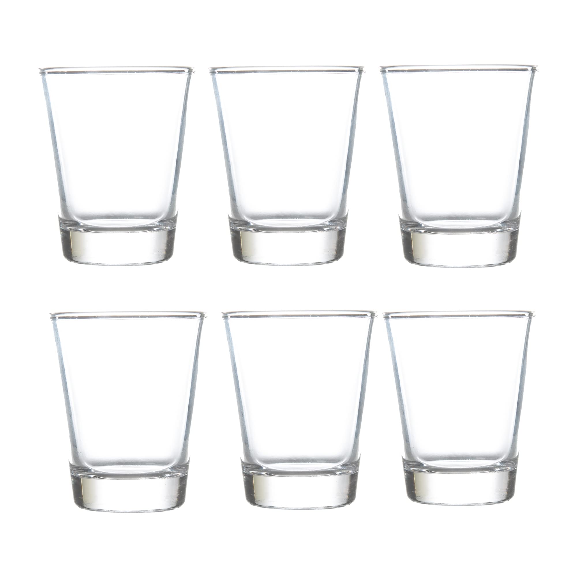 Burns Glass Drinking Glasses, Heavy Base Shot Glass Set, 1.75 Oz. (Set of 6)
