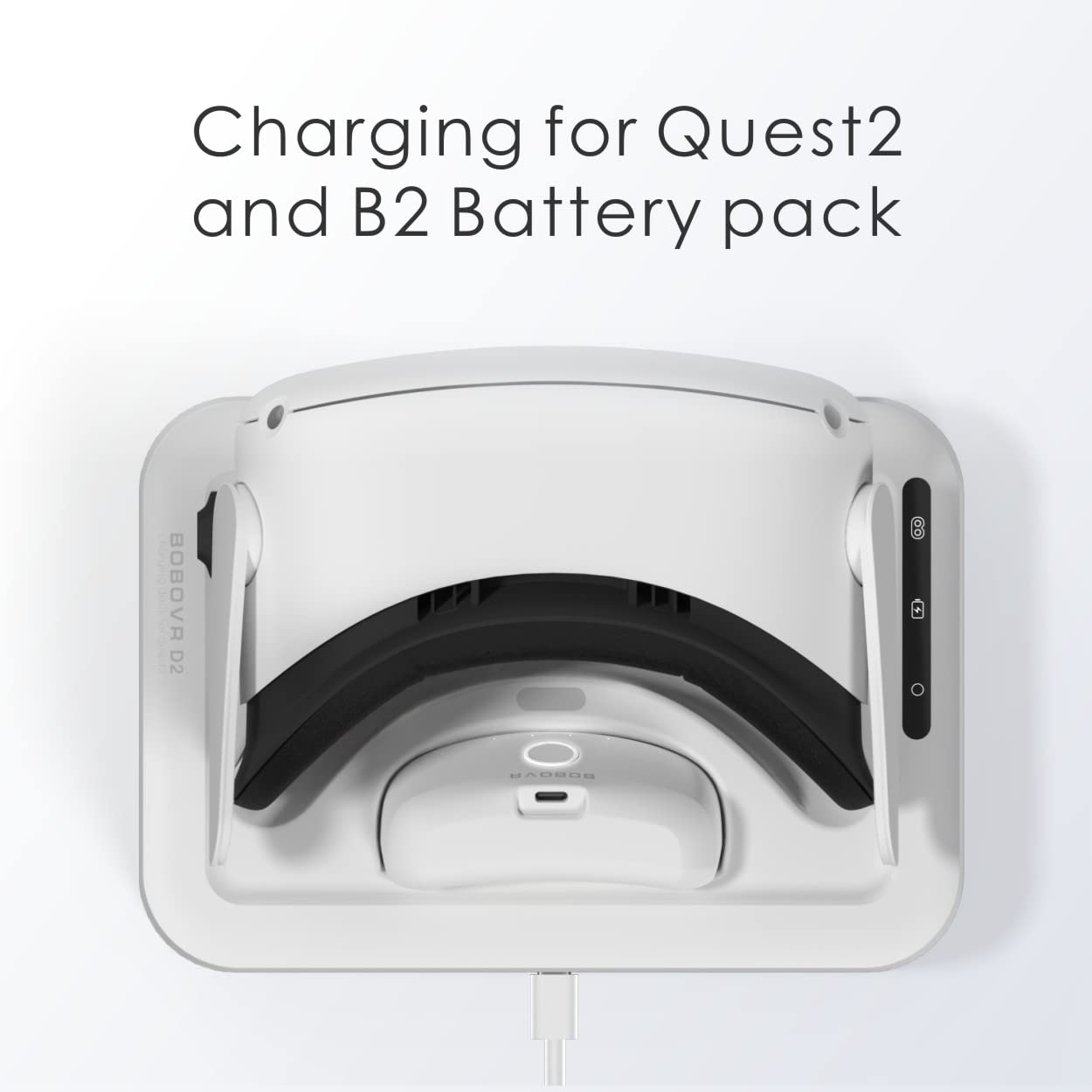 BOBOVR D2 Charging Dock Compatible with Quest 2 and B2 Battery Packs, Charging Station Stand Set,Magnetic Charging Interface,Automatic Adsorption Charging