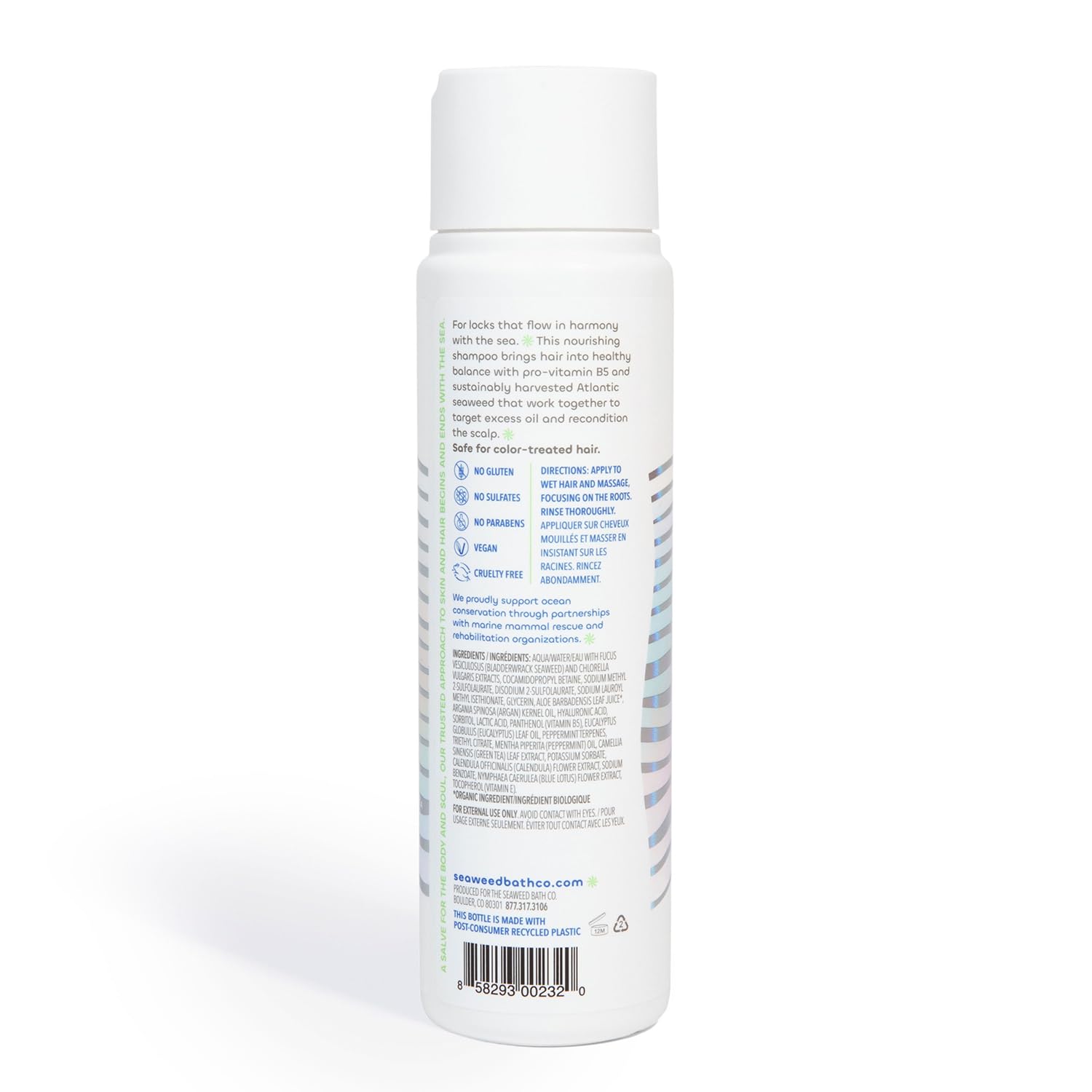 Seaweed Bath Co. Balance Shampoo, Eucalyptus Peppermint Scent, 12 Ounce, Sustainably Harvested Seaweed, Pro Vitamin B5, For Normal to Oily Hair