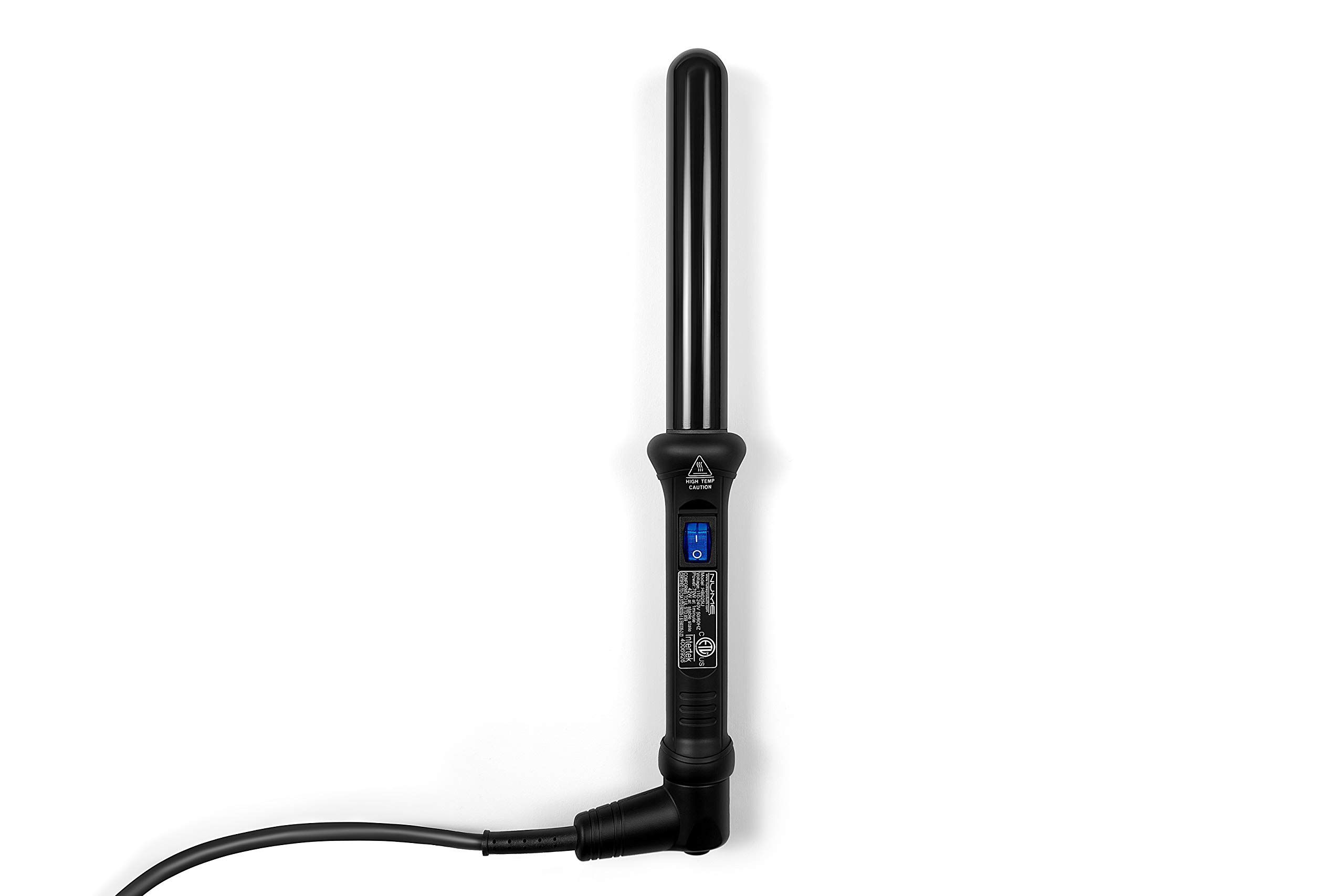 NuMe Classic Ceramic Curling Wand - Tourmaline 25mm Barrel Hair Curler, Negative Ion Conditioning, Far Infrared Heat - All Hair Types