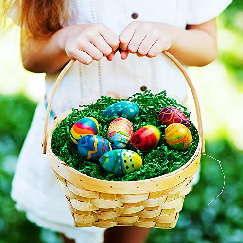 Easter Grass Green Crinkle Paper Shred Filler for Gift Wrapping, Basket Filling, Party Decoration, Basket Grass Stuffers(8 oz)