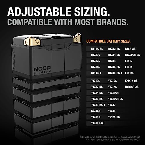 NOCO Lithium NLP14, Group 14, 500A Lithium LiFePO4 Motorcycle Battery, 12V 4Ah ATV, UTV, Jet Ski, 4 Wheeler, Quad, Riding Lawn Mower, Tractor, Scooter, PWC, Seadoo, Polaris and Generator Battery
