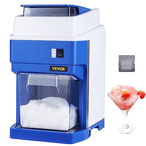 VEVOR Commercial Shaver Crusher 265lbs Per Hour Electric Snow Cone Maker 300W Tabletop Shaved Ice Machine, 265LLBS/H-300W, Blue