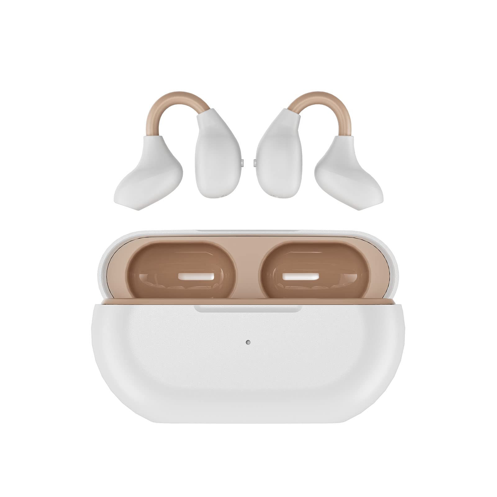 Coffee Wireless Ear Clip Bone Conduction Headphones Bluetooth Open Ear Waterproof Bluetooth Bone Conduction Earbuds Ear Clip Bone Conduction Head Set Painless Long Battery Life for Sports