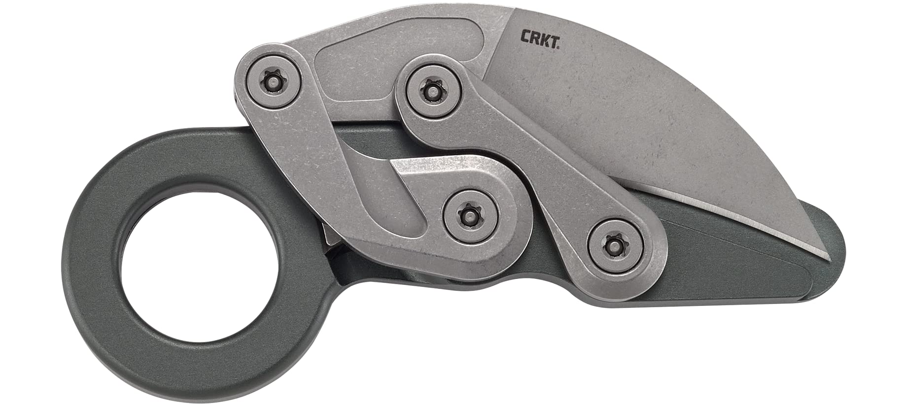 CRKT Provoke Compact: Kinematic EDC Folding Pocket Knife, Morphing Karambit, D2 Plain Edge Blade, Aluminum, Pocket Clip, 4045