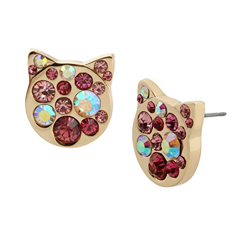 Betsey Johnson Stone Cat Stud Earrings