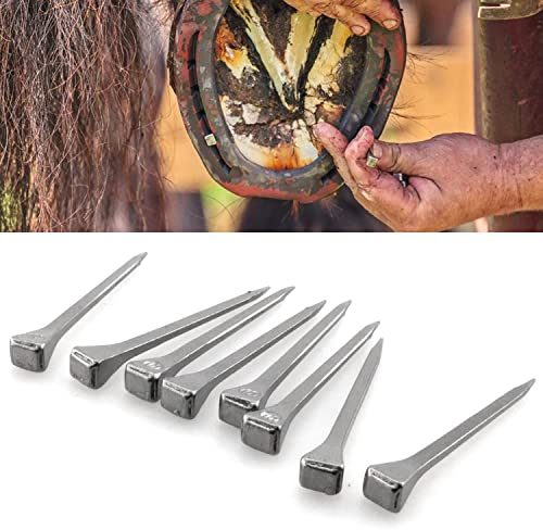 JJHXSM 50pcs Horseshoe Nail E5 51mm Cold-Rolled Steel Horseshoe Nails for Horse Raining Harness Repair
