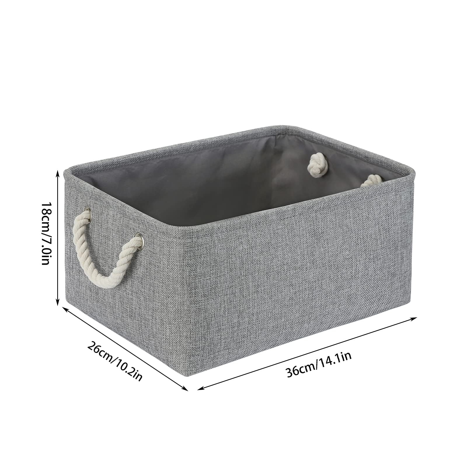 Foldable Storage Baskets for Organizing Sturdy Fabric Storage Bins for Shelves Storage Box with Handles for Home as Toy Clothes Storage (Gray 1PCS)