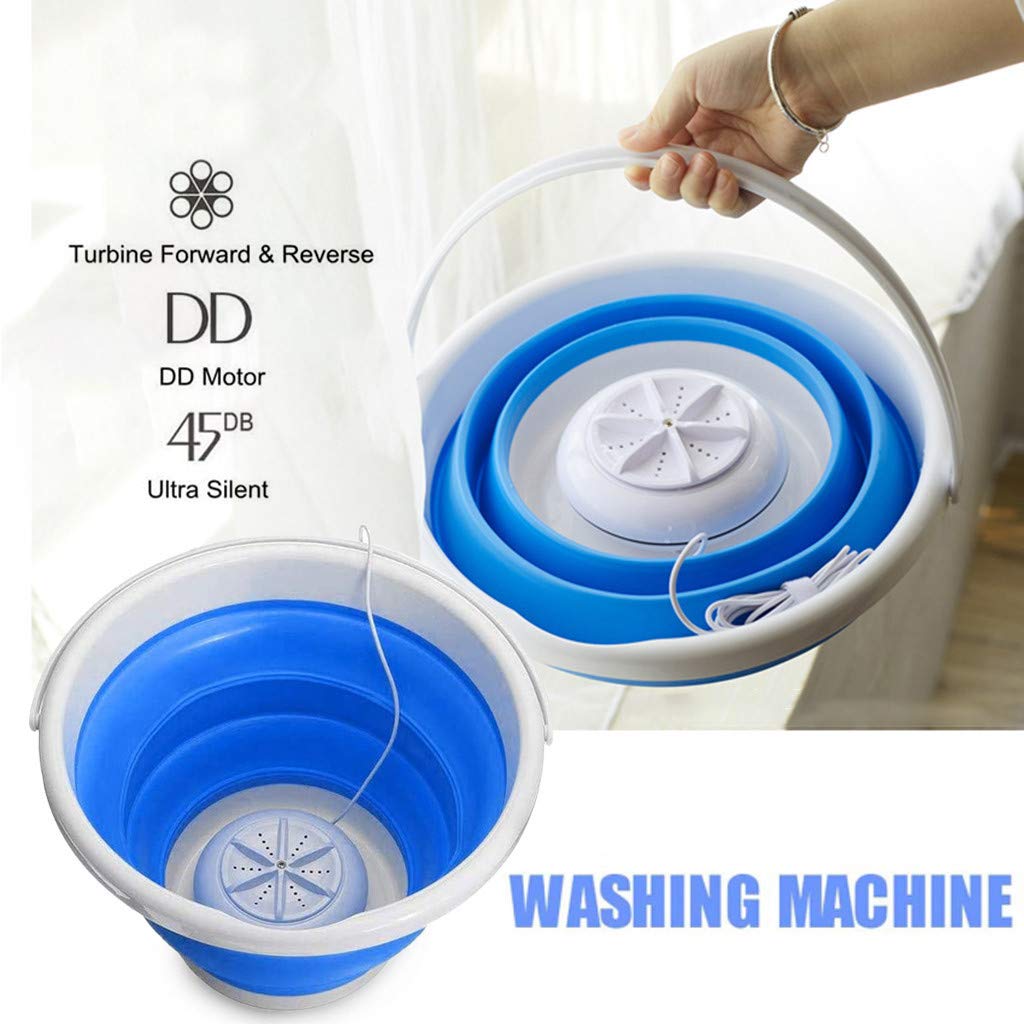 Folding Barrel Washing Machine/Ultrasonic Turbine/Mini Small Portable/Dormitory/Socks Underwear Cleaning Artifact