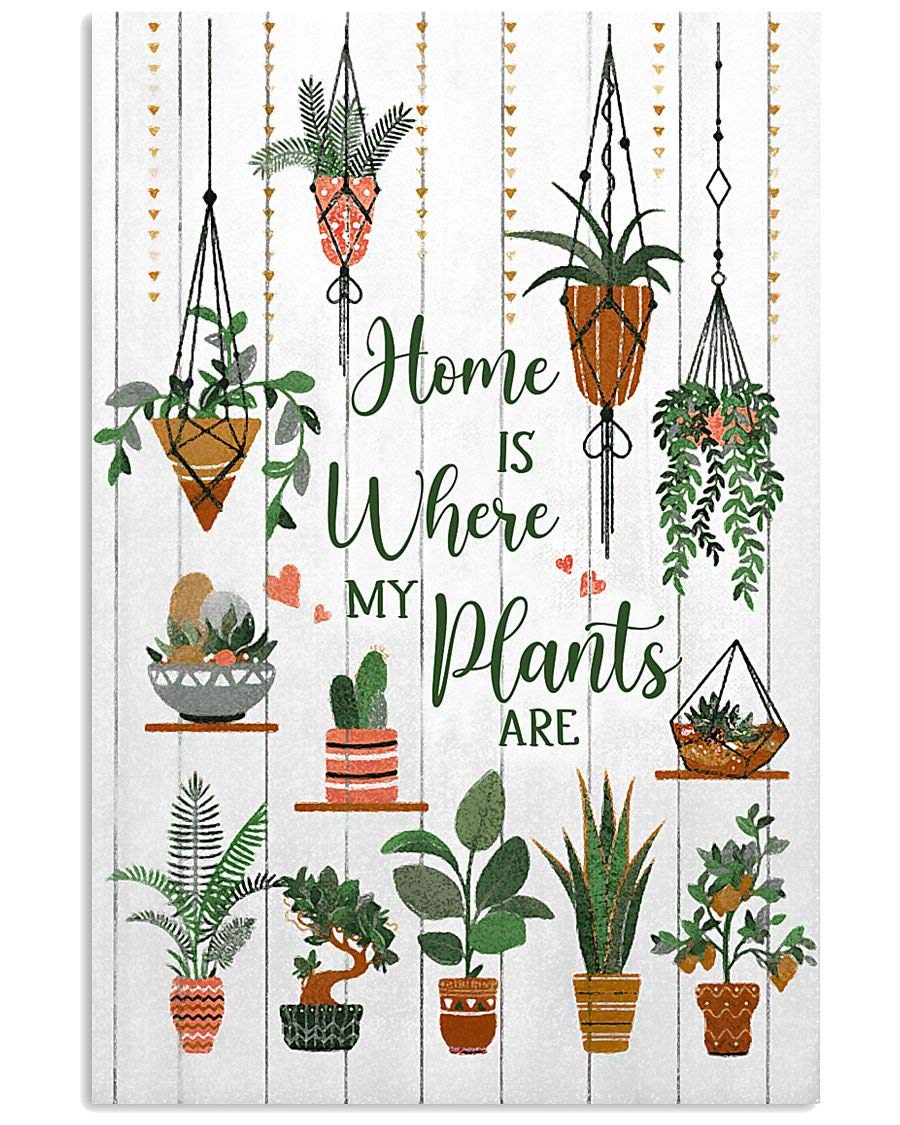 LINQWkk Vintage Rustic Wall Decor TIN Sign Garden Home is Where My Plants are Art Farmhouse Poster Vintage Novelty Bedroom Living Room Office 8x12inch