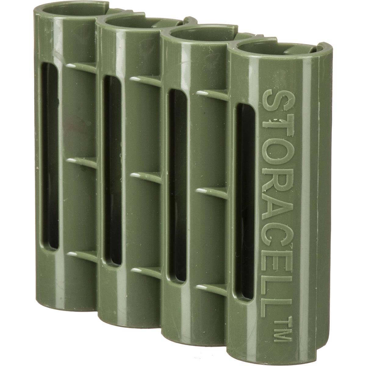 Storacell by Powerpax Slimline AA Battery Storage Caddy, Military Green - Holds 4 Batteries (Not Included)